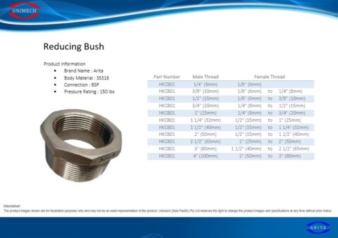 Reducing Bush - UNIMECH (Asia Pacific)