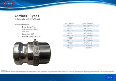 Camlock - Type F - UNIMECH (Asia Pacific)