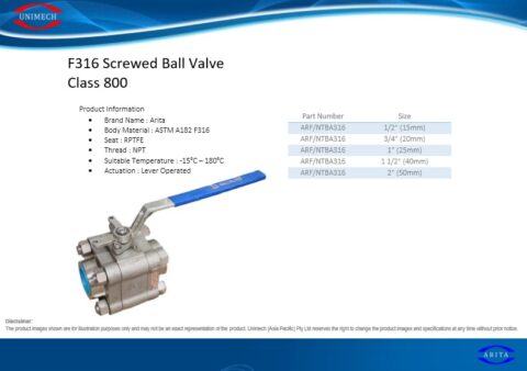 Forged Stainless Steel Class 800 Ball Valve NPT - UNIMECH (Asia Pacific)